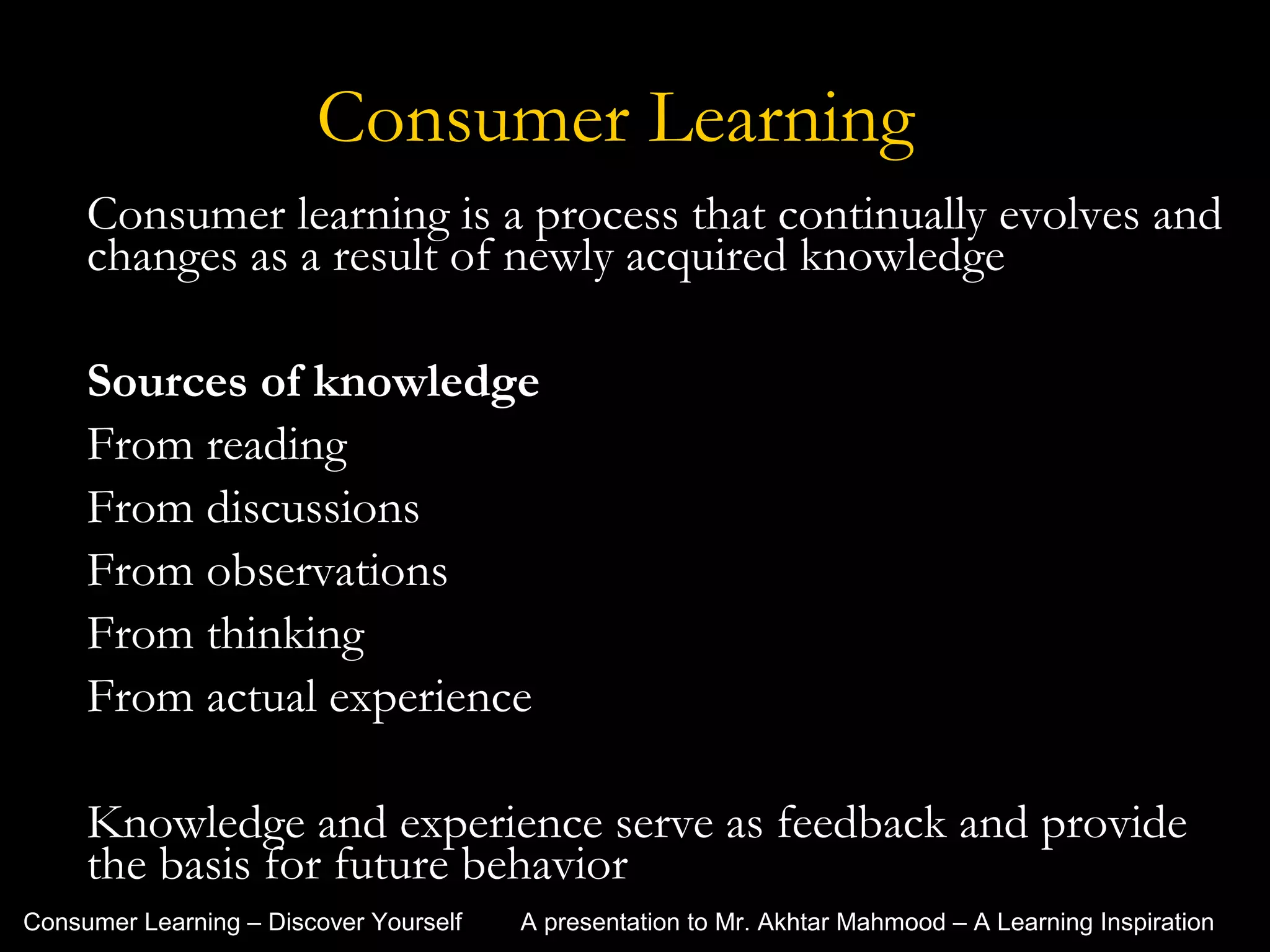Consumer Learning | PPT