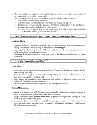 Consumer motivation summary notes | DOC