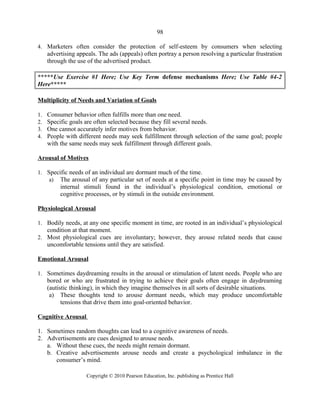 Consumer motivation summary notes | DOC