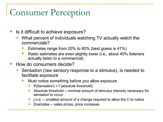 Consumer perception 05 | PPT