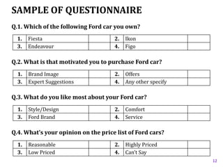 Consumer perception and satisfaction towards ford car services | PPTX