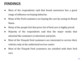 Consumer perception and satisfaction towards ford car services | PPTX