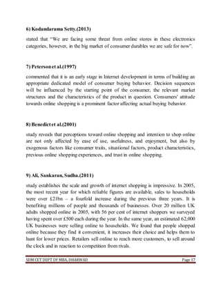 Consumer perception towords online shopping report (Literature review ...