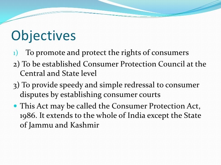 Consumer Protection Act 1986 India