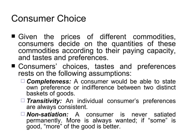 Consumer prefrence and choice | PPT