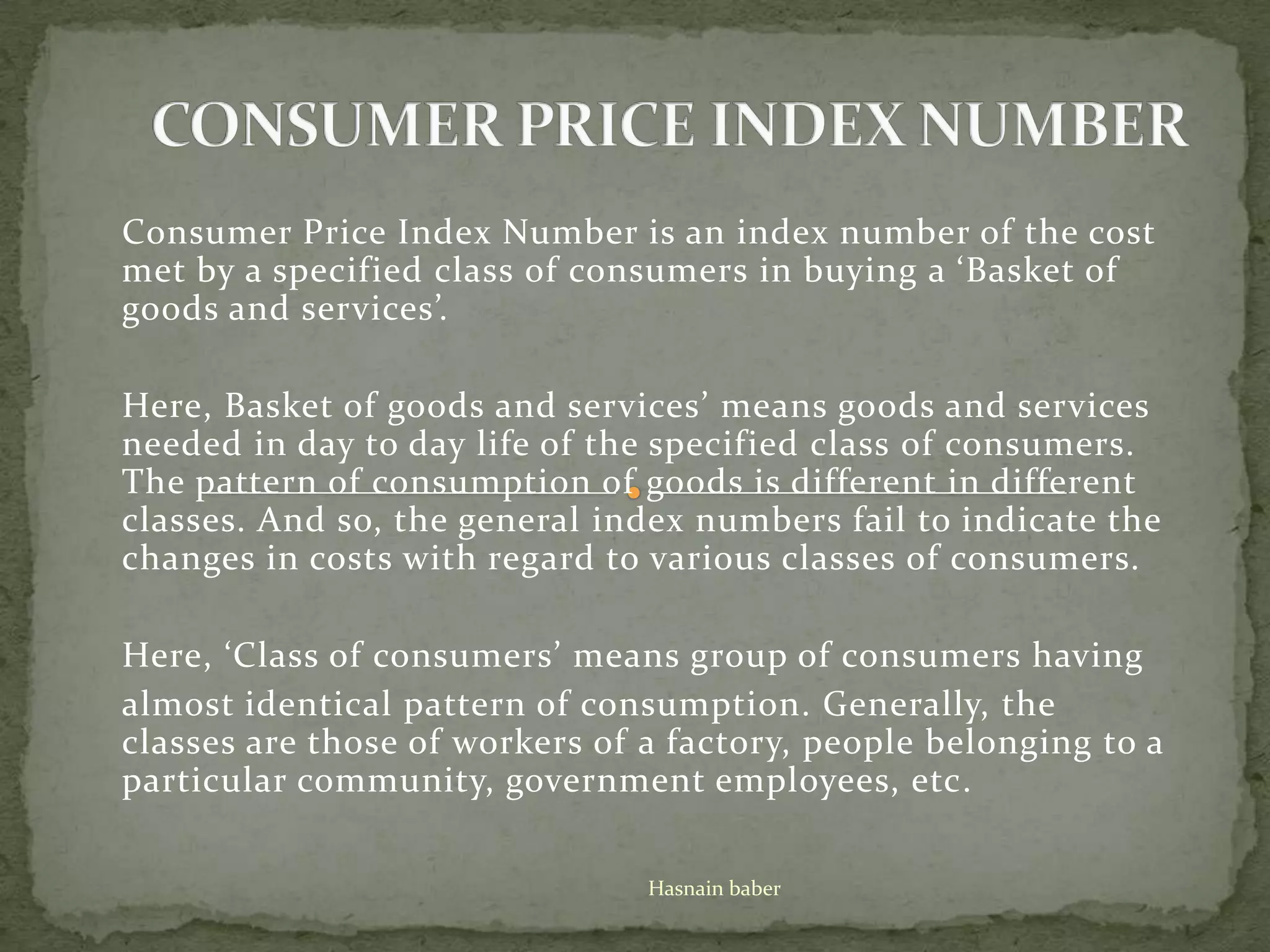 Consumer price index number | PPTX