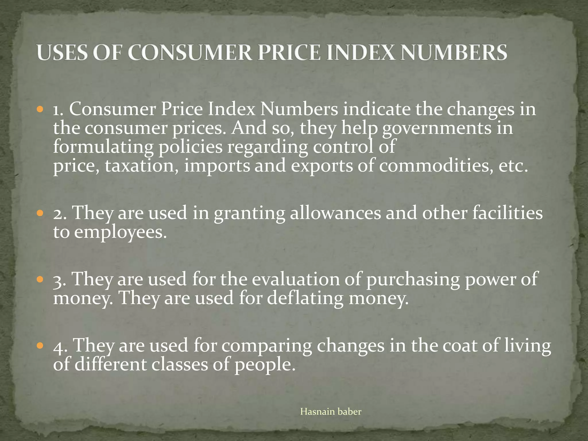 Consumer price index number | PPTX
