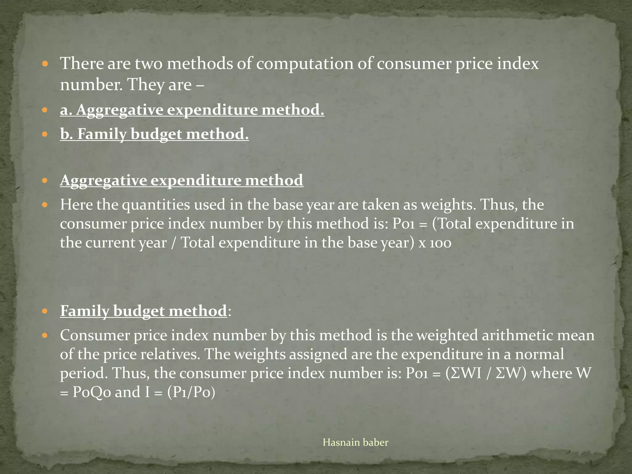 Consumer price index number | PPTX