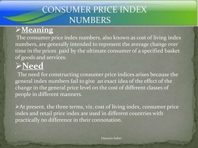Consumer price index number | PPTX