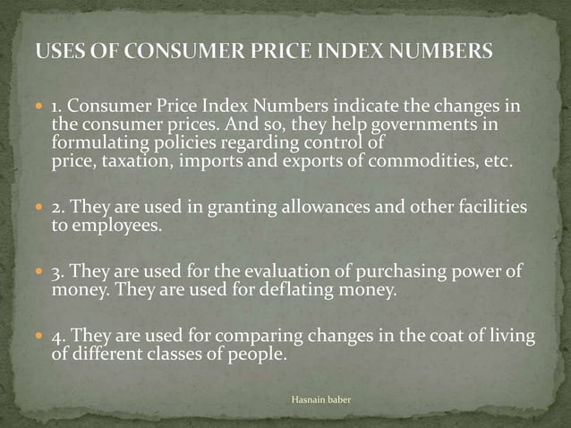 Consumer price index number | PPTX
