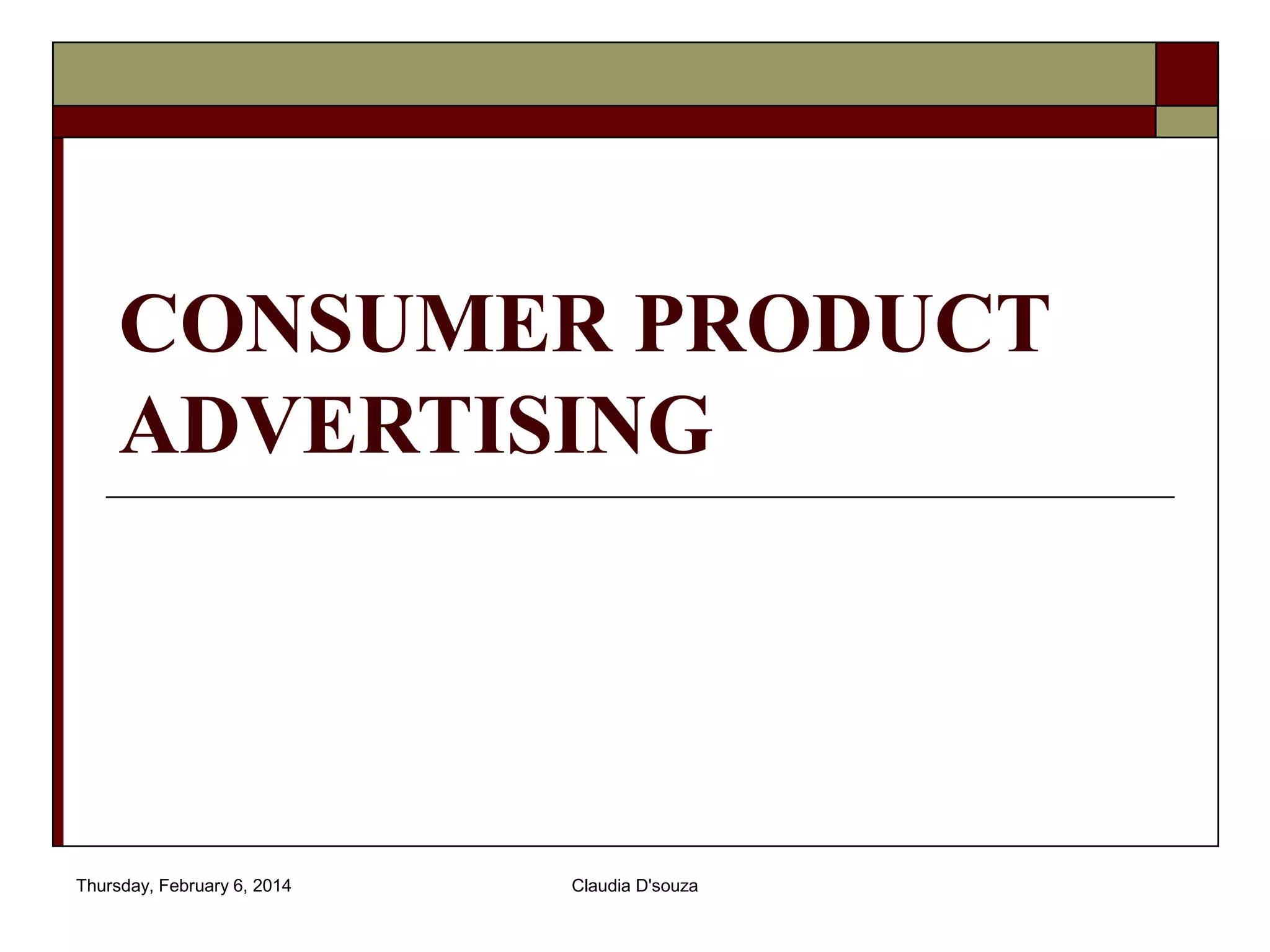 Consumer product advertising | PPT