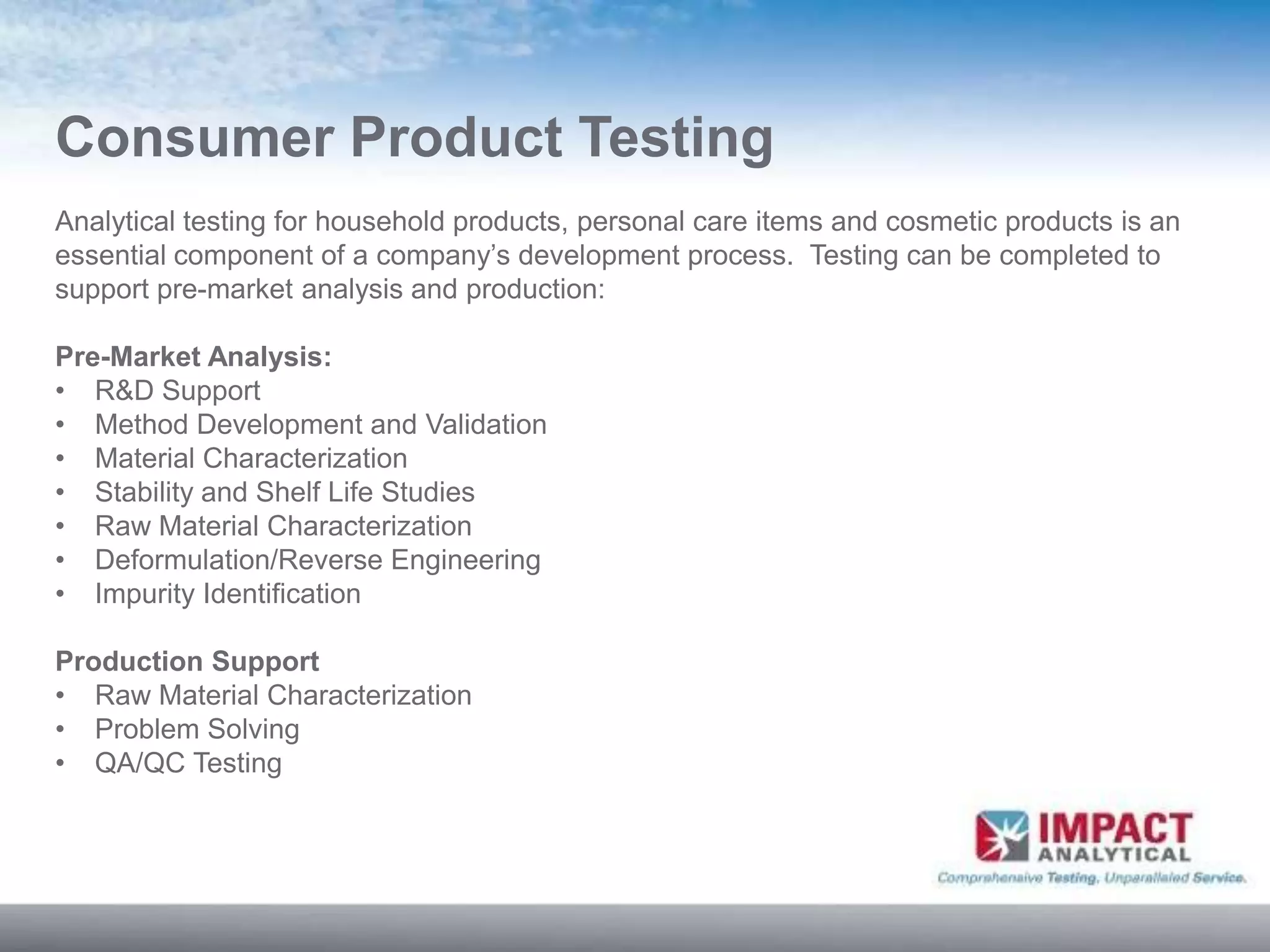 Consumer Product Testing Services | PPTX