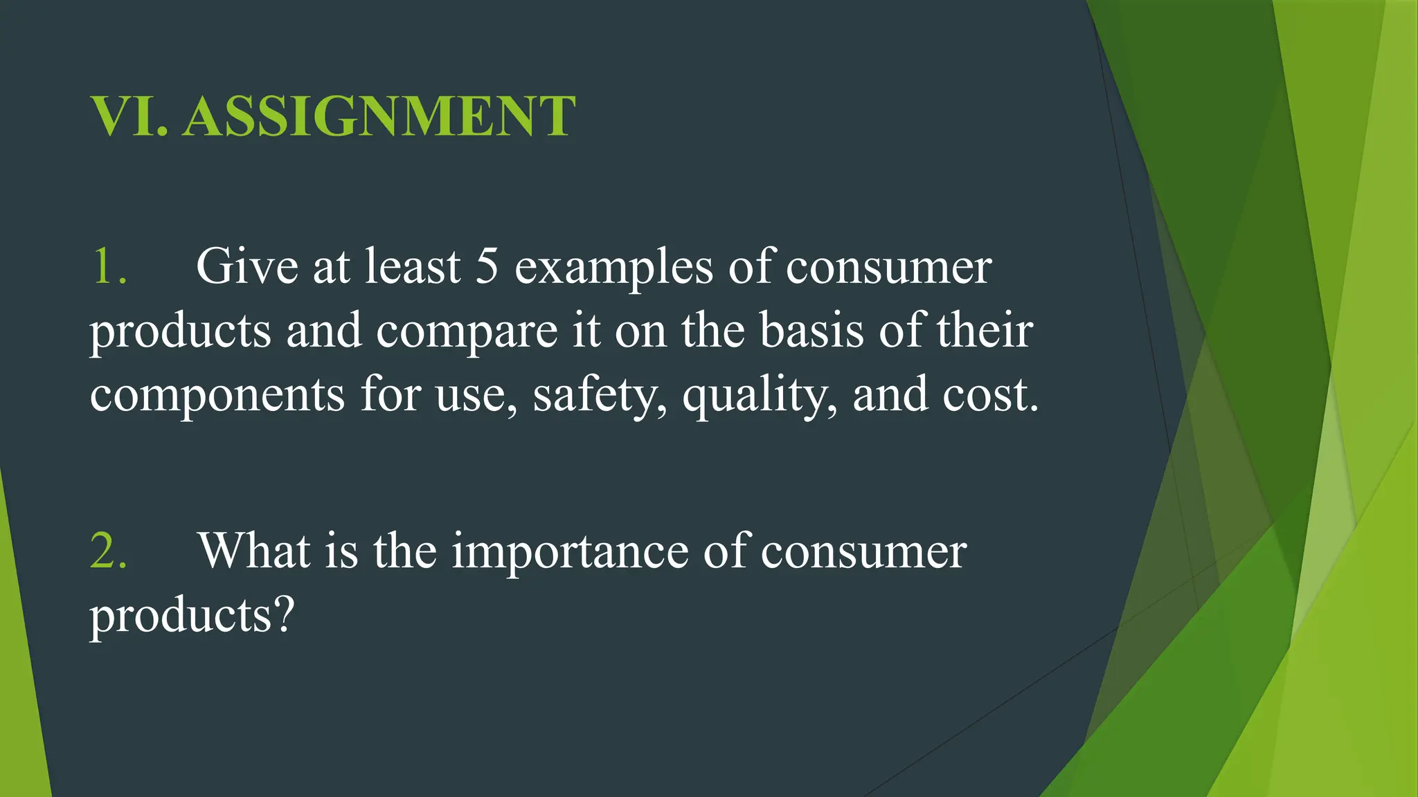 Comparing Consumer Products on the basis of their components for use ...