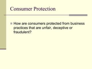 Consumer Protection | PPTX