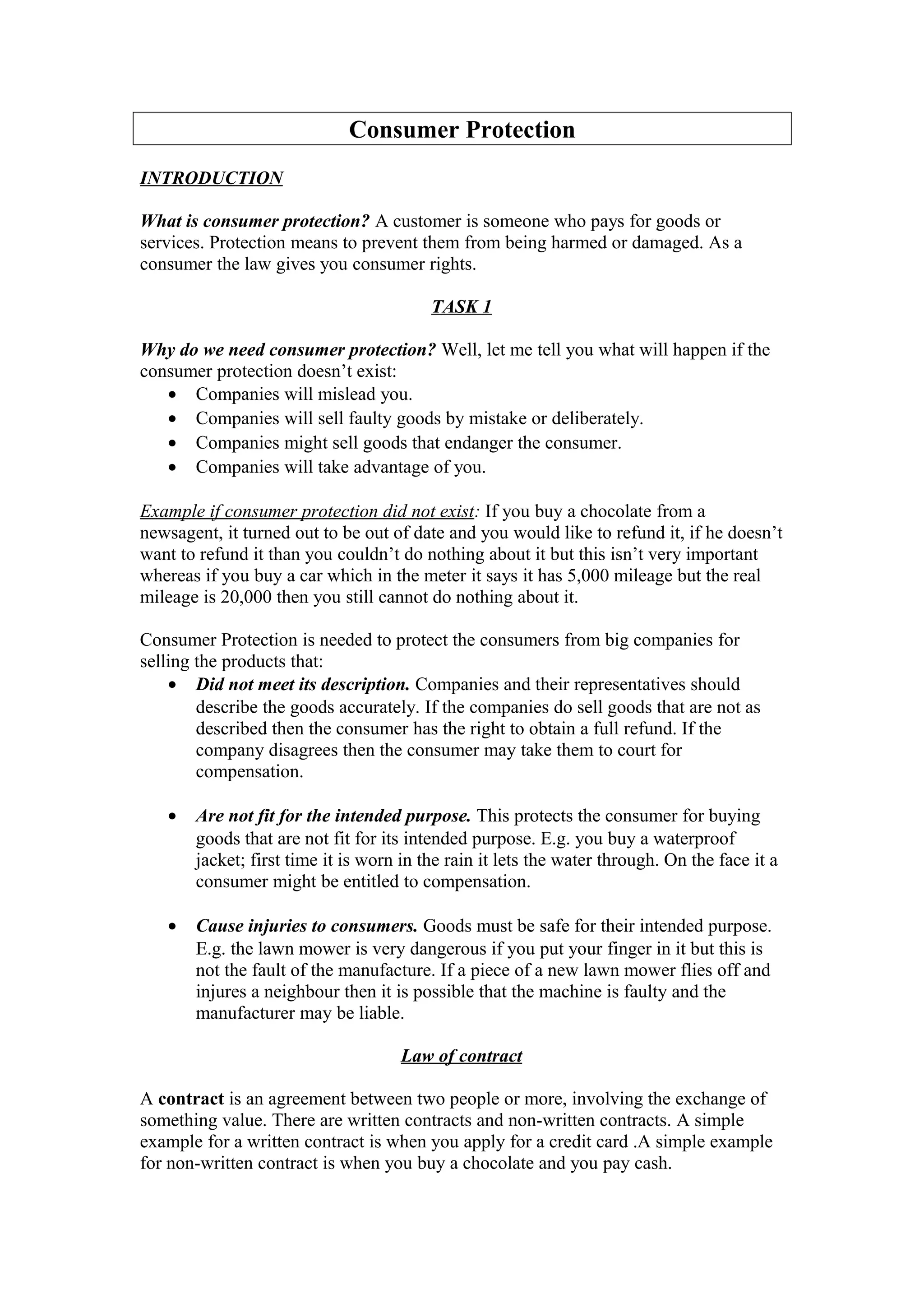 Consumer protection | PDF