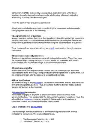 Consumer protection | PPT | Consumer Issues | Business