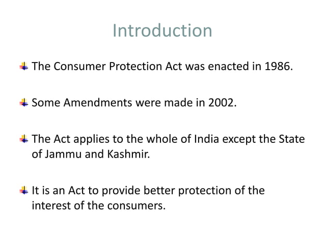 Consumer protection act | PPTX