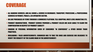 Consumer Protection Act 2019, Objectives, Coverage etc.pptx