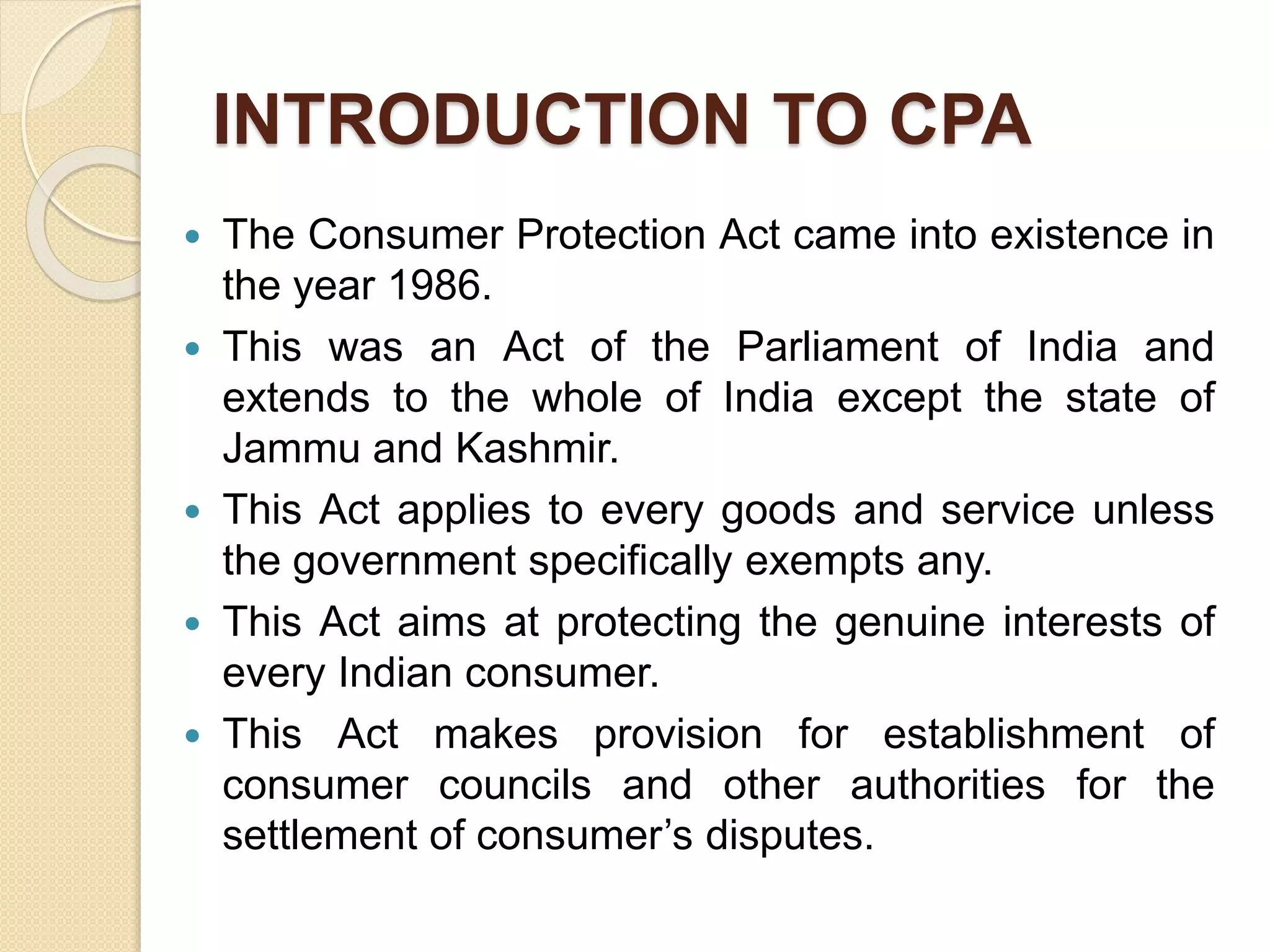 Consumer protection act (1) | PPTX