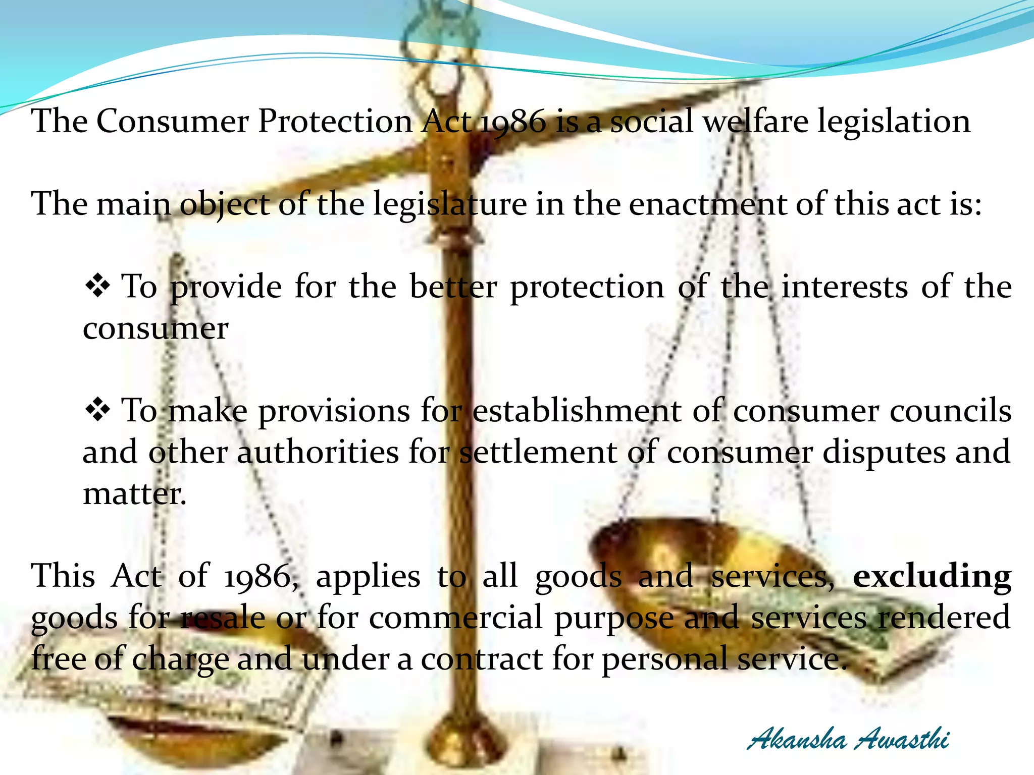 Consumer protection act,1986 | PPTX