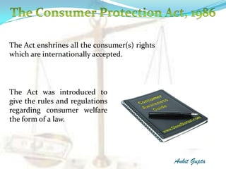 Consumer protection act,1986 | PPTX | Education industry | Industries