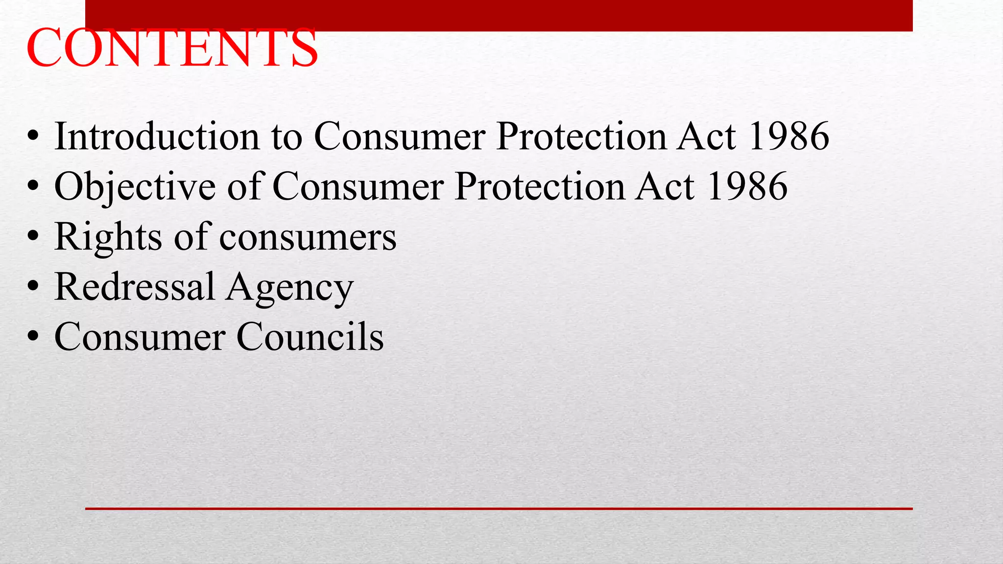 Consumer protection act 1986 | PPTX