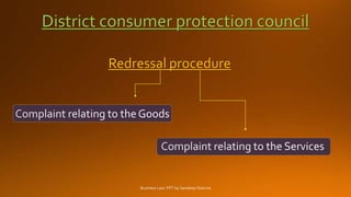 "Consumer protection act, 1986" - Business Law | PPTX