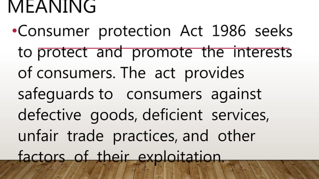 Consumer Protection Act | PPT