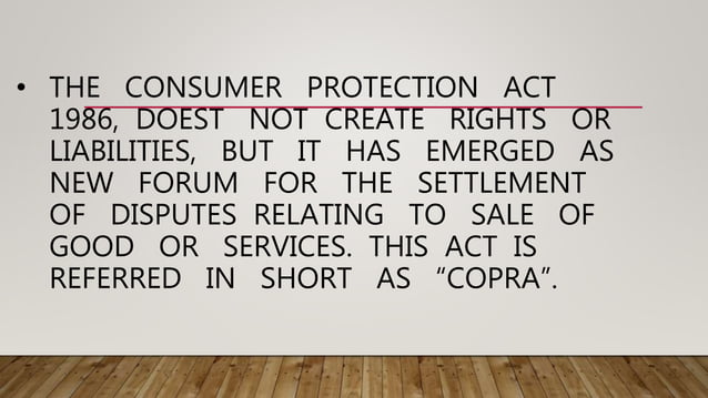 Consumer Protection Act | PPT