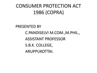 consumer protection act 1986.pptx