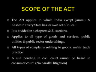 Consumer protection act 1986 akosha | PPTX