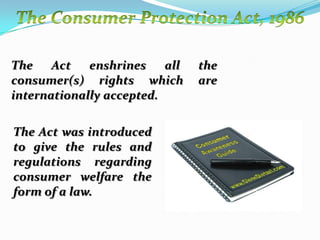 Consumer protection act 1986 | PPTX | Consumer Issues | Business
