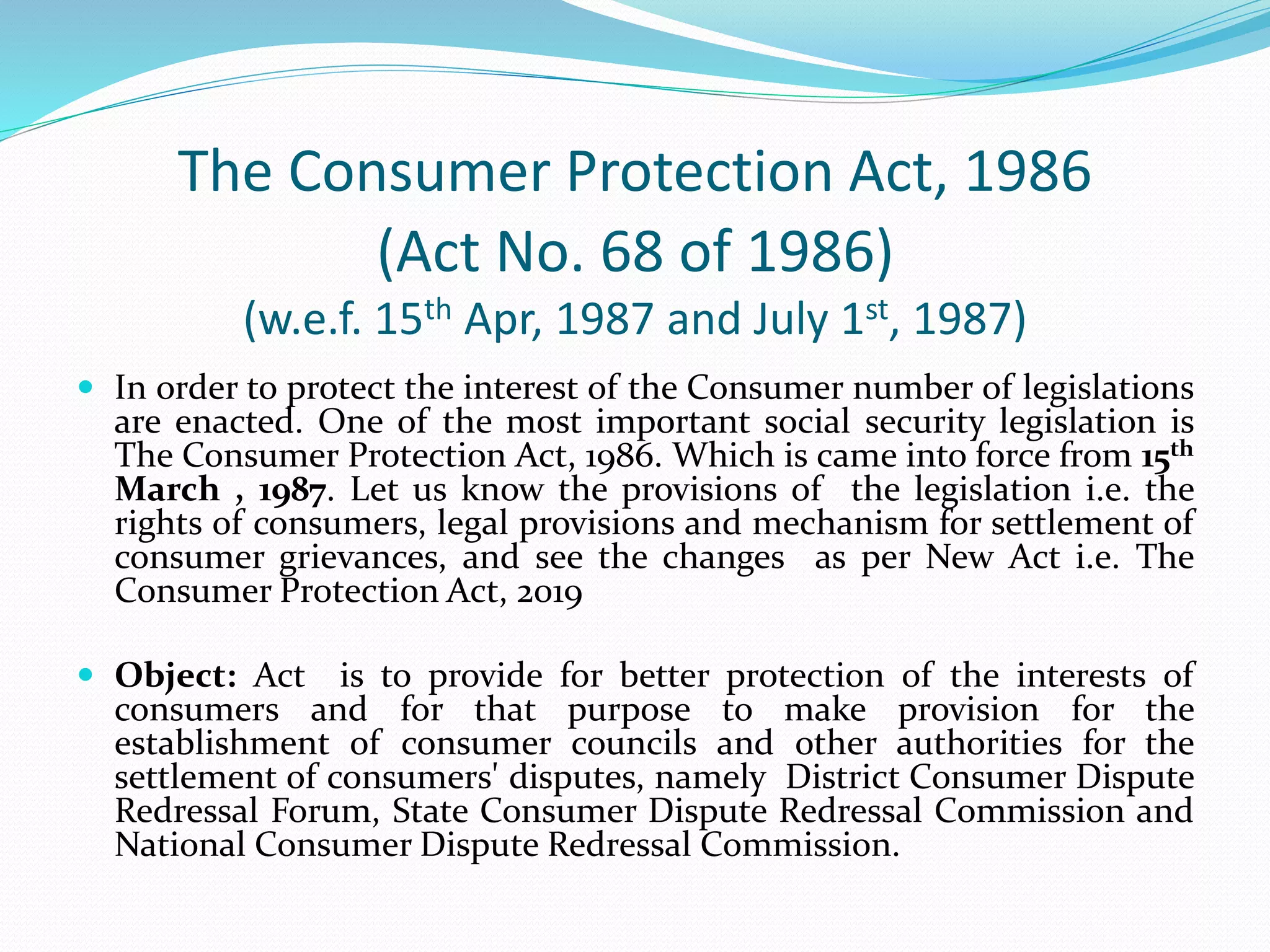 Consumer protection act, 2019 | PPTX