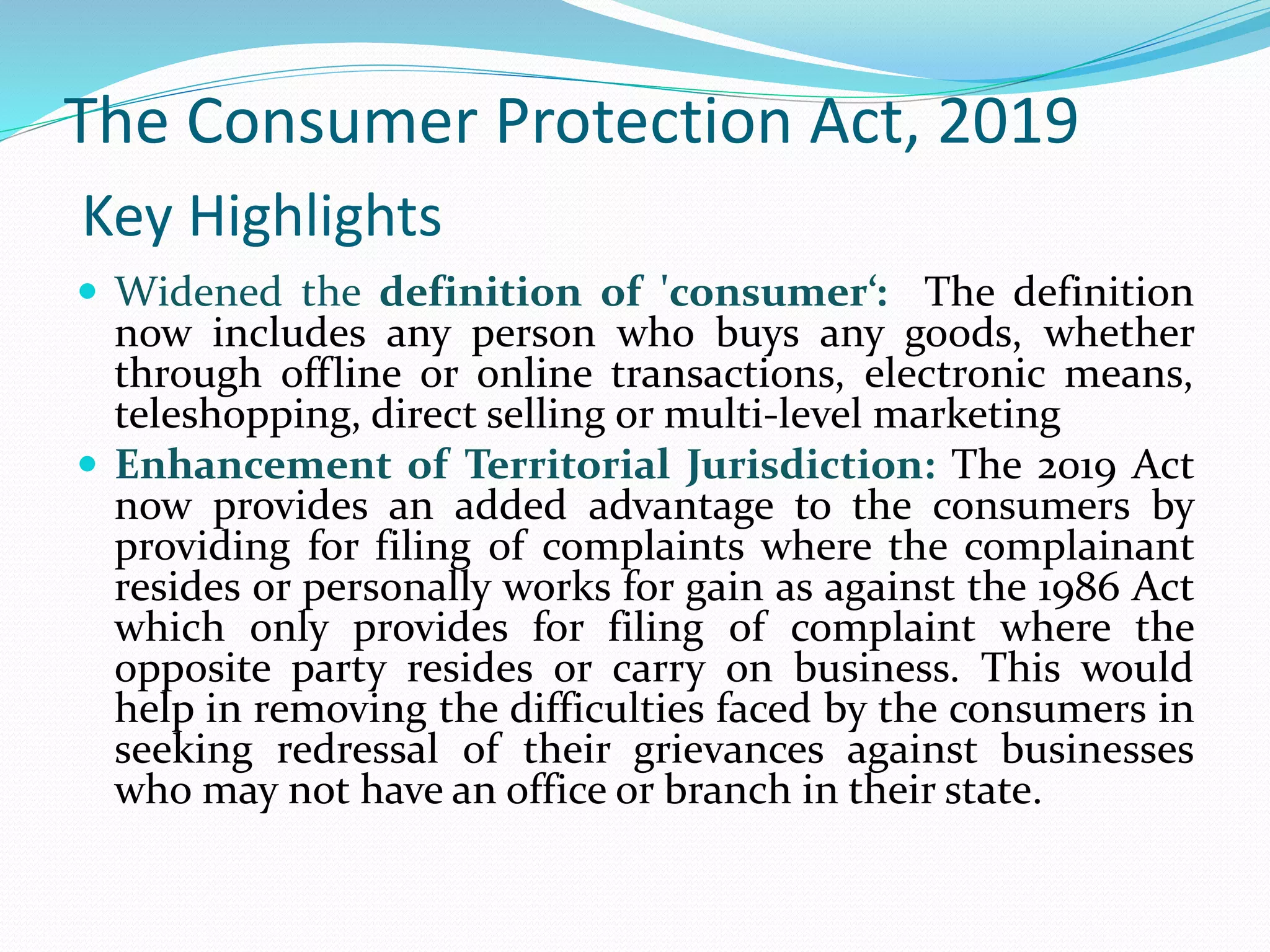 Consumer protection act, 2019 | PPTX
