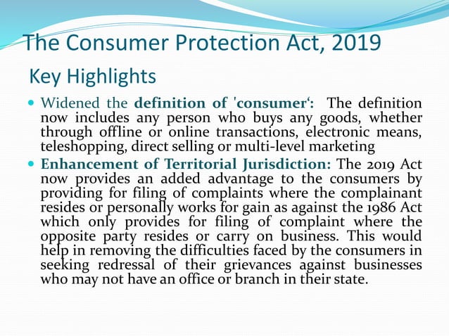 Consumer protection act, 2019 | PPTX