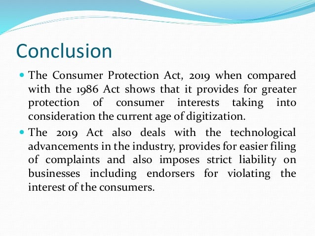 Consumer protection act, 2019