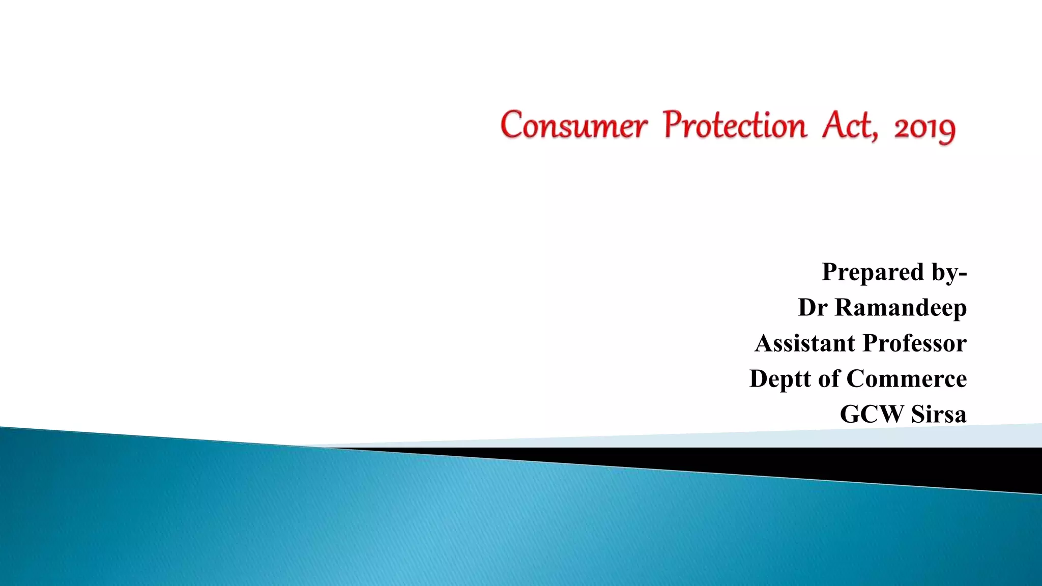 Consumer protection act 2019 | PPTX