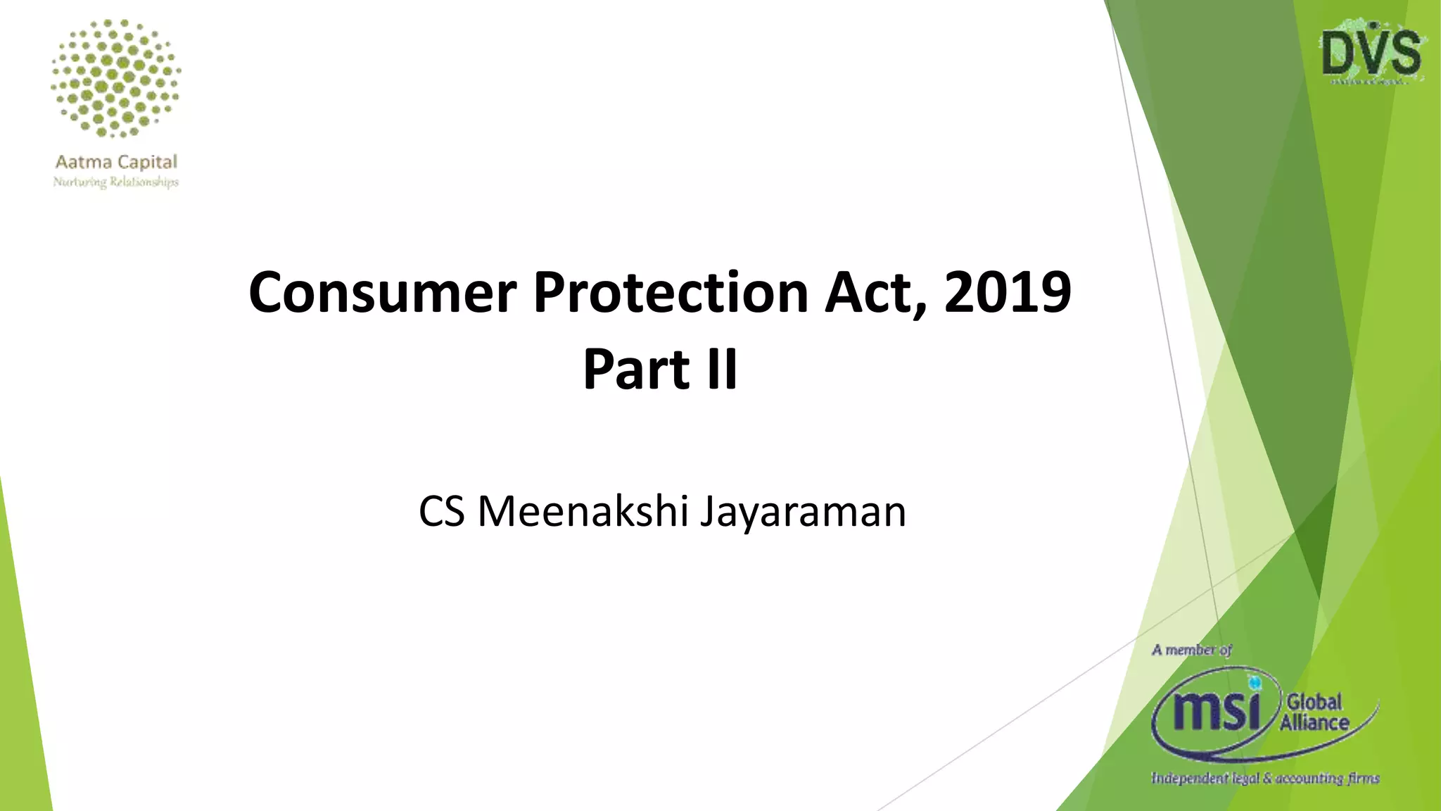 Consumer Protection Act, 2019- Part 2 | PPT