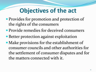 Consumer protection act presentation | PPTX