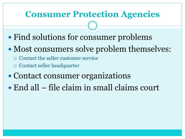 Consumer Protection Agencies.ppt | Recalls | Consumer Issues