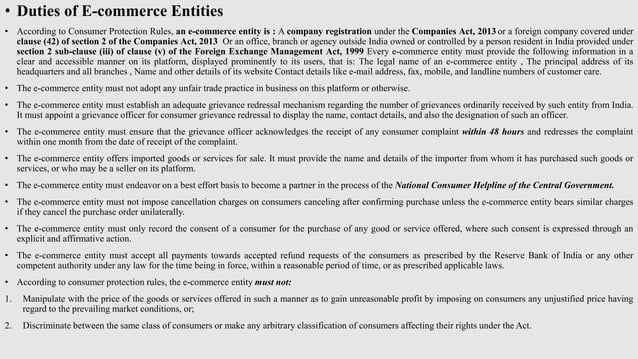 CONSUMER PROTECTION (E-COMMERCE) RULES,2020 [Autosaved]new.pptx ...