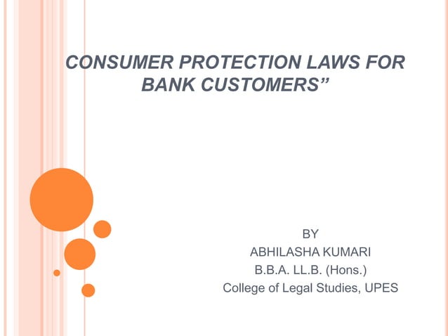 Consumer protection laws for bank customers | PPT