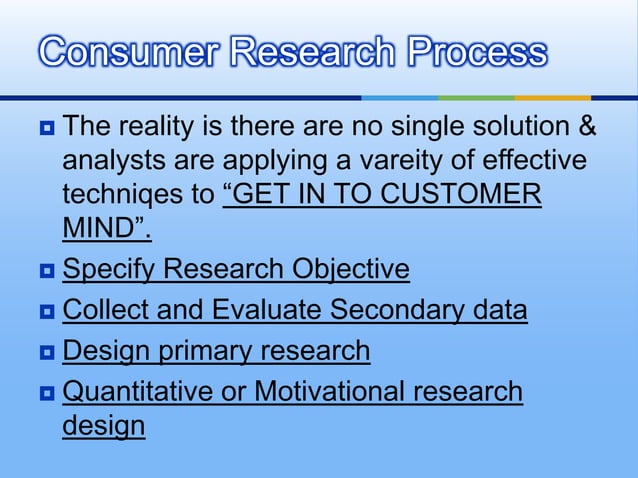 Consumer research | PPT