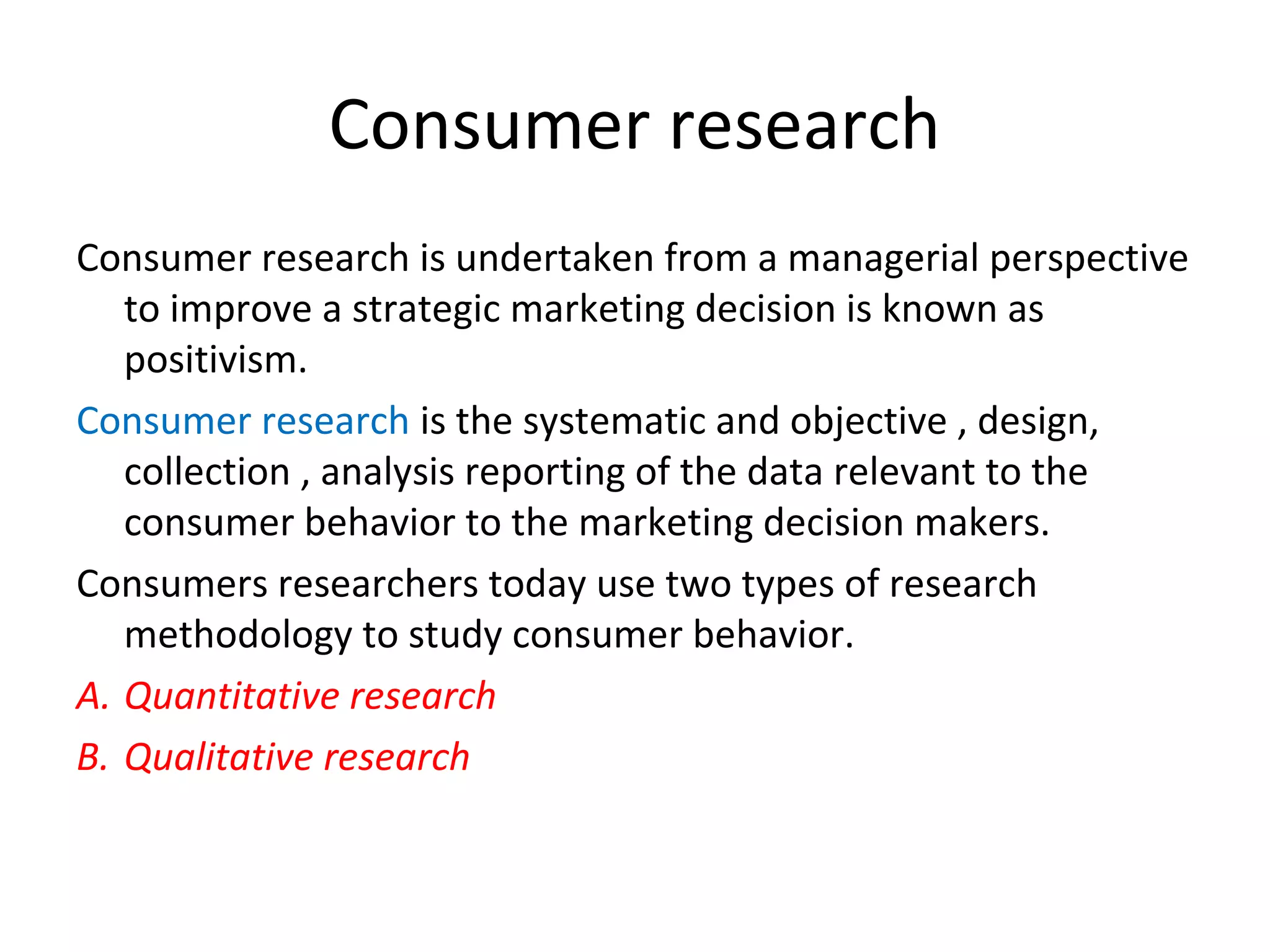 Consumer research | PPT