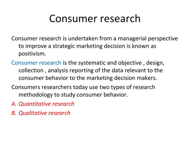 Consumer research | PPT
