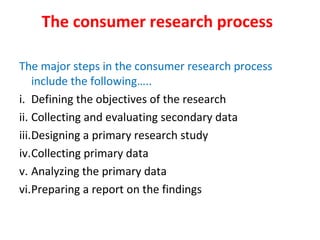 Consumer Research Process