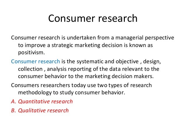 Consumer research