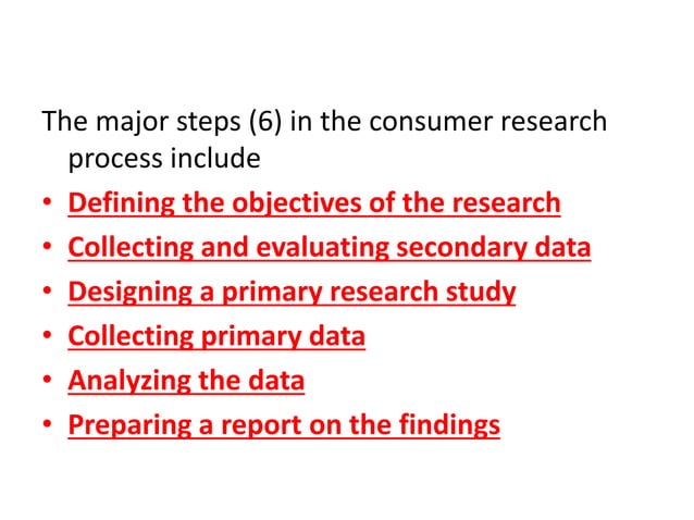 Consumer research process | PPTX | Business | Business and Finance