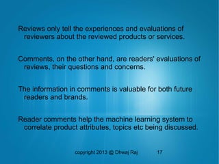 Directions towards a cool consumer review platform using machine ...