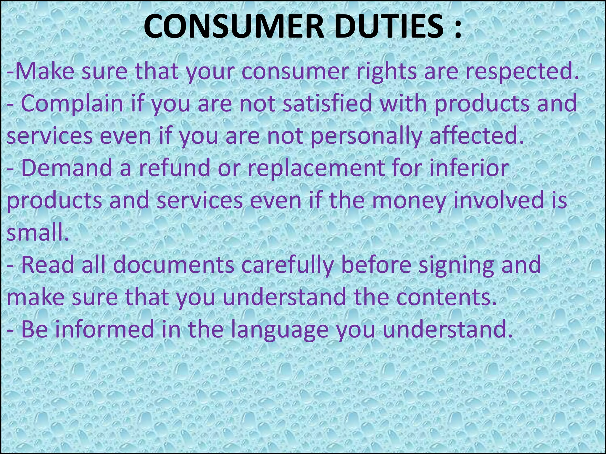 Consumer rights economics cbse class 10 | PPTX